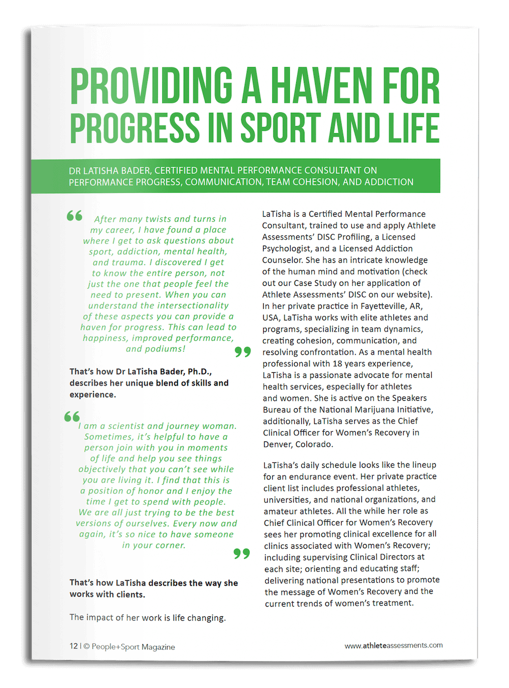 Providing a Haven for Progress in Sport and Life | Athlete Assessments