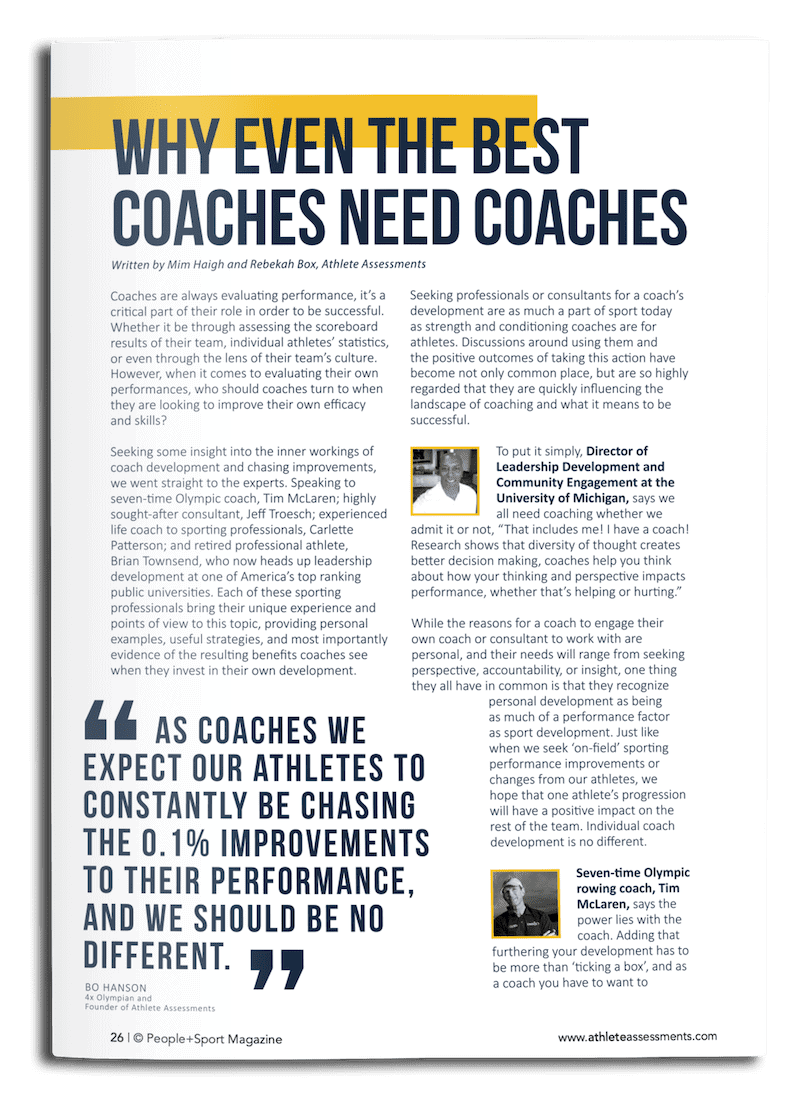 Why Even the Best Coaches Need Coaches | Athlete Assessments